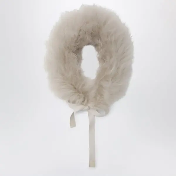 Max Mara Ivory Shearling Collar - Gray