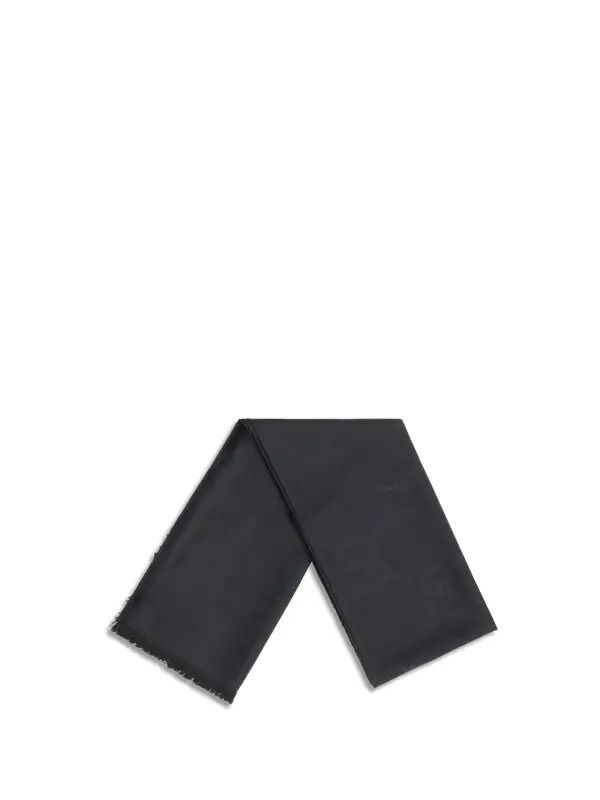 Gucci Scarf In Wool And Silk - Black