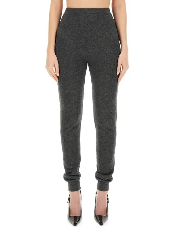 Saint Laurent High Waist Leggings - Gray