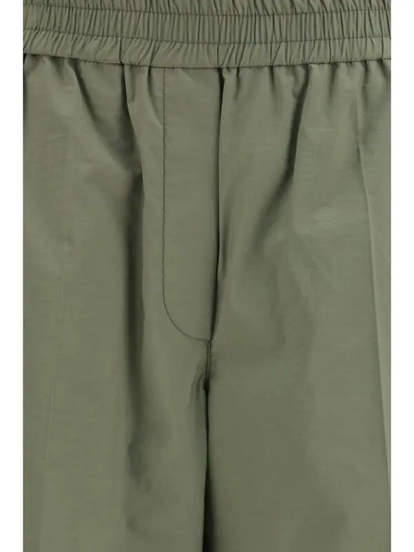 Brunello Cucinelli Cotton Wide Leg Trousers - Green