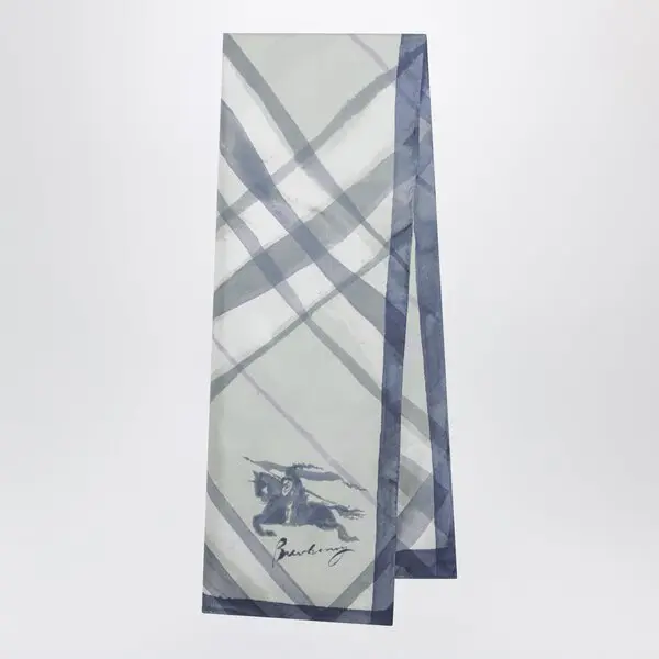 Burberry Large Watercolour Check Silk Scarf - Green