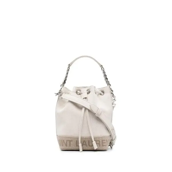 Saint Laurent Neutrals Bucket Bags - Cream