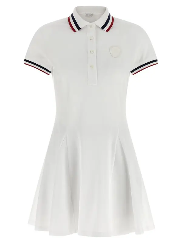 Brunello Cucinelli Logo Embroidery Tennis Dress - White