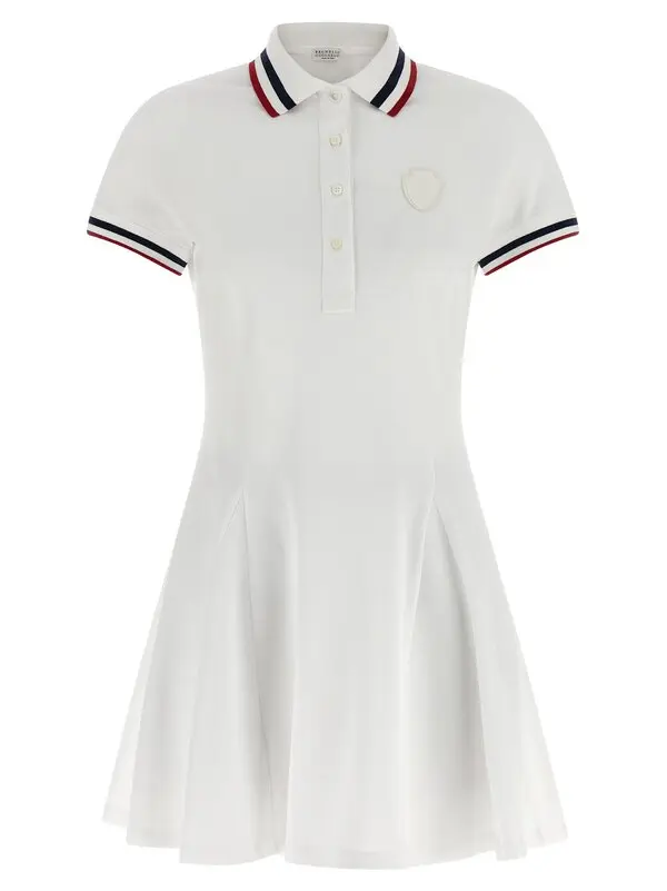 Brunello Cucinelli Logo Embroidery Tennis Dress - White