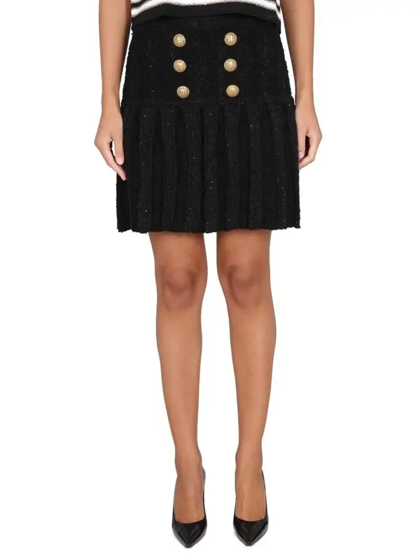 Balmain Skirt With Buttons - Black
