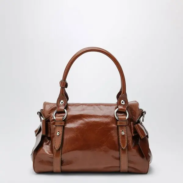 Miu Miu Medium Top-handle Bag In Glossy Palisander Leather