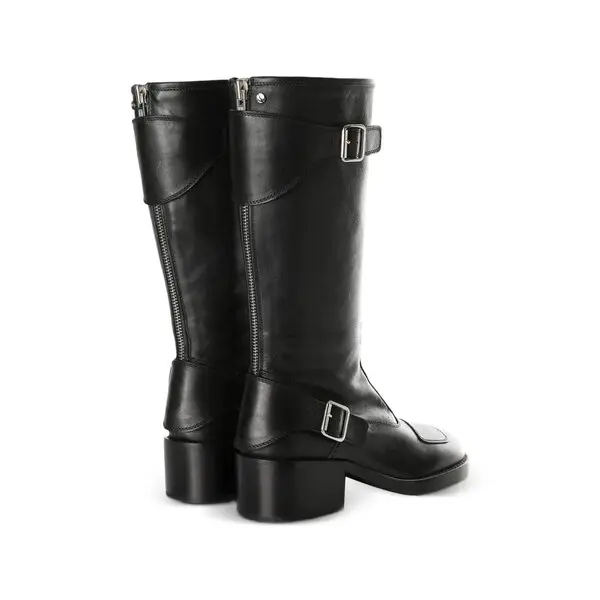 ANN DEMEULEMEESTER Leather Buckled Boots