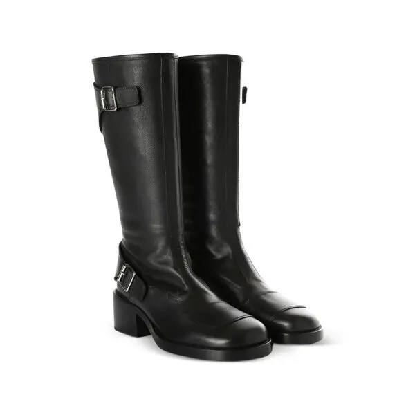 ANN DEMEULEMEESTER Leather Buckled Boots