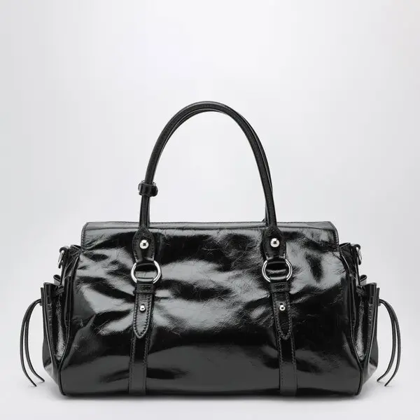 Miu Miu Glossy Leather Top-handle Bag - Black
