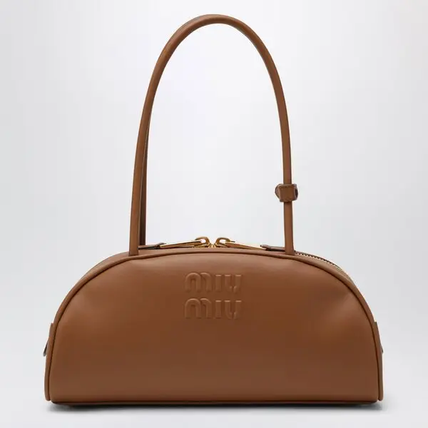 Miu Miu Medium Beau Bag In Cognac Leather - Brown