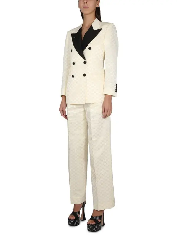 Gucci Cotton Gg Monogram Jacket - Cream