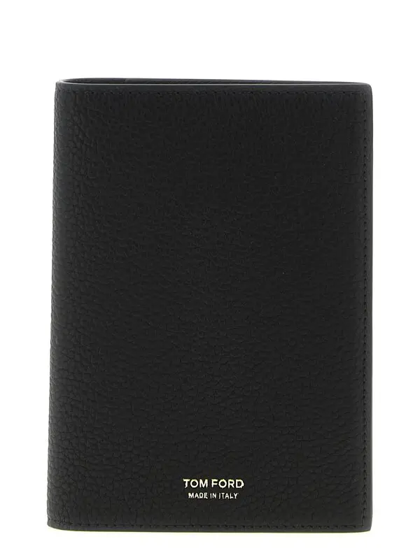 TOM FORD Hammered Passport Holder - Black