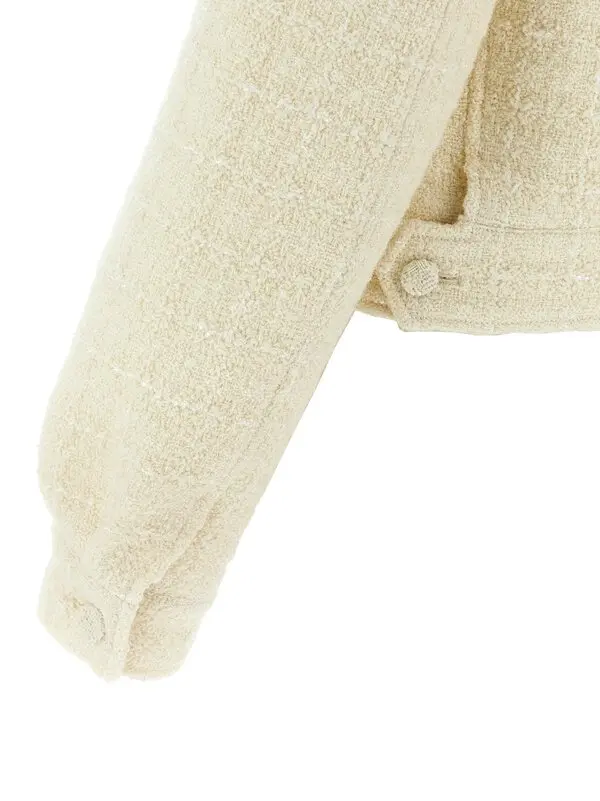 Givenchy Wool Tweed Military Blazer - White