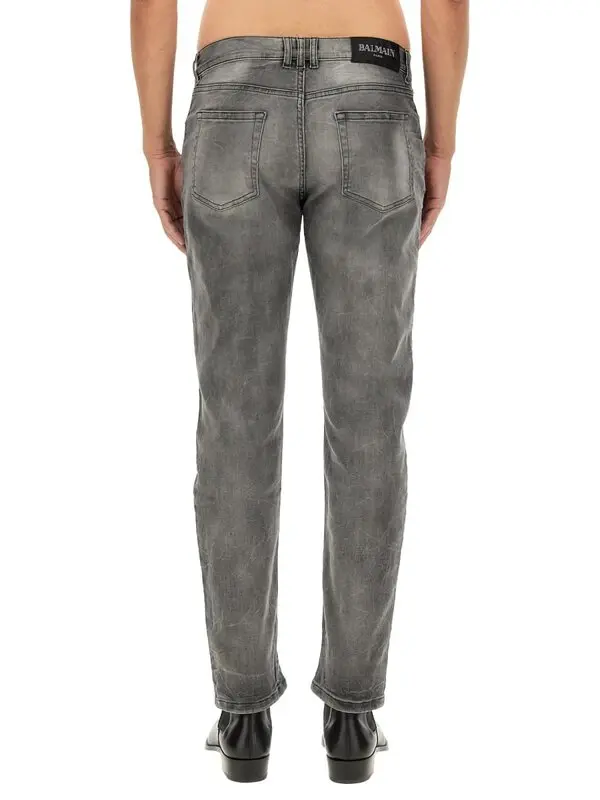 Balmain Regular Fit Jeans - Gray