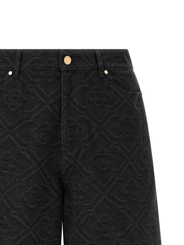 Casablanca Laser Monogram Denim' Bermuda Shorts