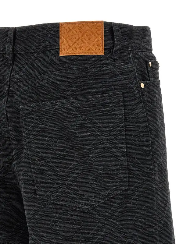 Casablanca Laser Monogram Denim' Bermuda Shorts