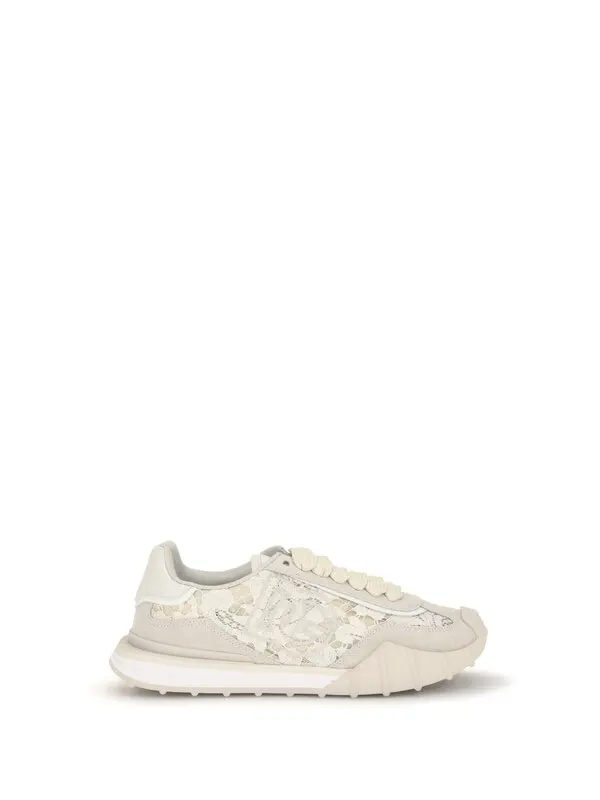 Dolce & Gabbana Leather And Lace Sneakers - Multicolor