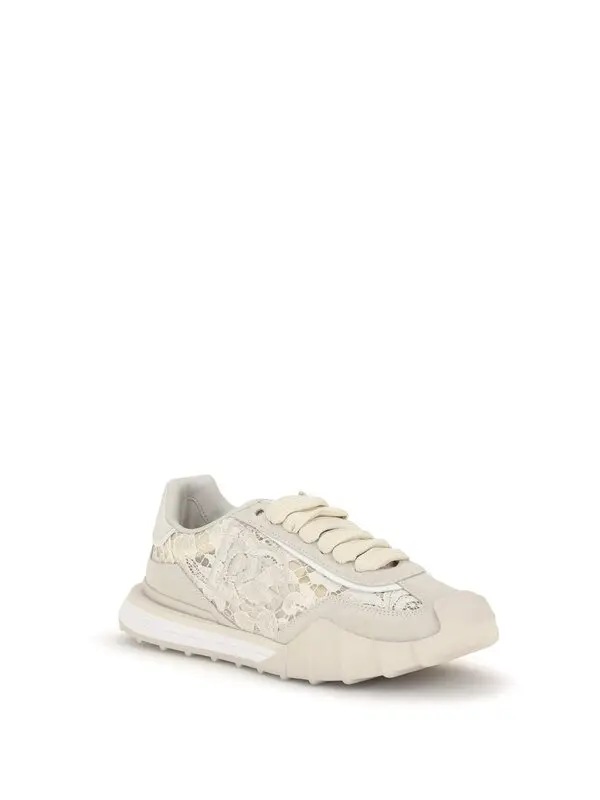 Dolce & Gabbana Leather And Lace Sneakers - Multicolor