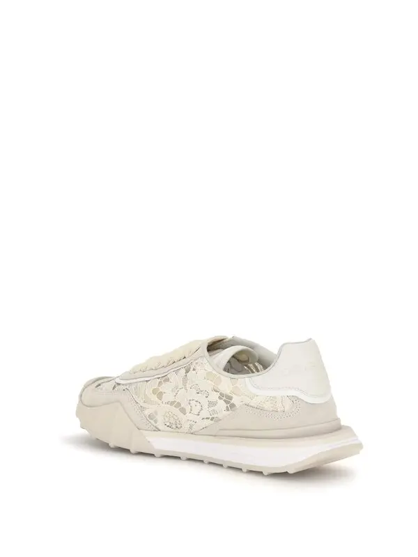 Dolce & Gabbana Leather And Lace Sneakers - Multicolor