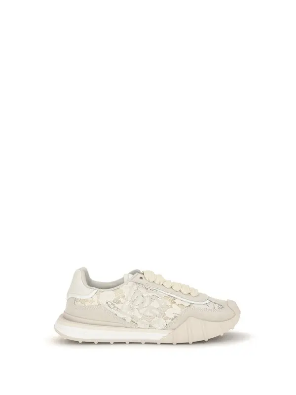 Dolce & Gabbana Leather And Lace Sneakers - Multicolor