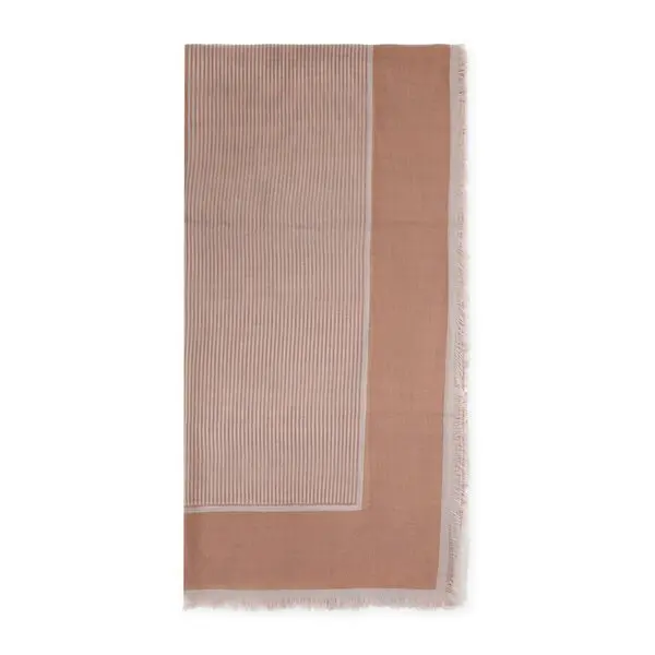 Saint Laurent Large Striped Carré Scarf - Brown