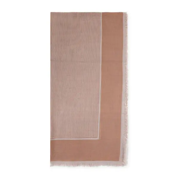 Saint Laurent Large Striped Carré Scarf - Brown
