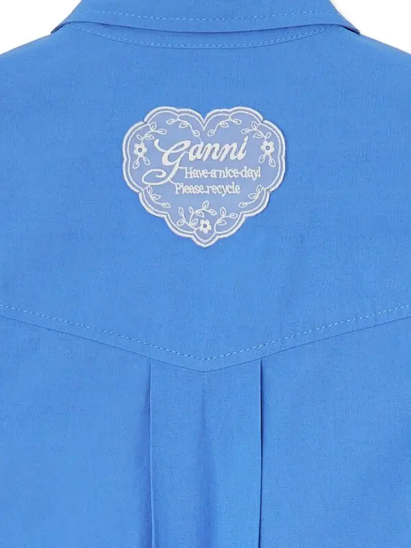 GANNI Organic Cotton Cropped Shirt - Multicolor