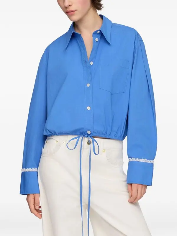 GANNI Organic Cotton Cropped Shirt - Multicolor