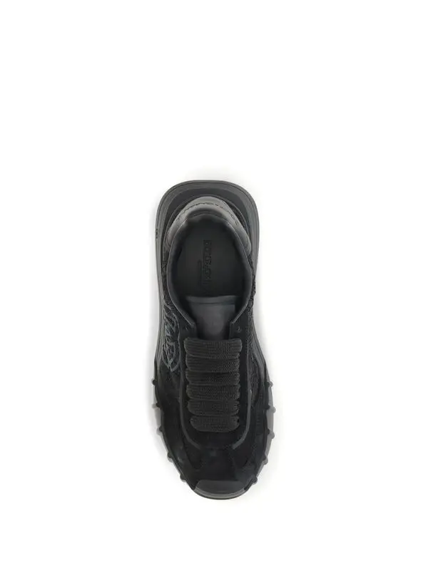 Dolce & Gabbana Leather And Lace Sneakers - Black