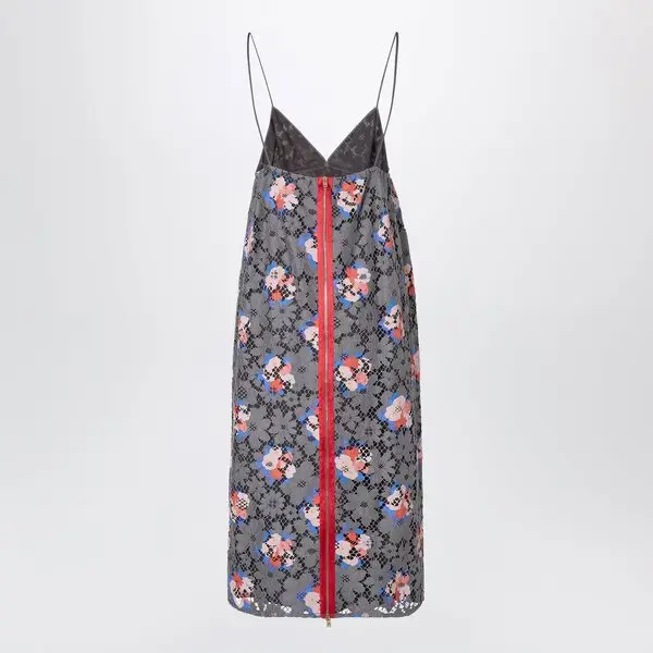 Fendi Grey Lace Dress With Print
