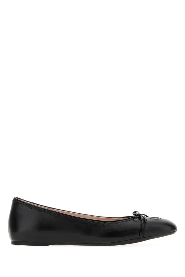 Valentino Garavani Leather Vlogo Signature Ballerinas - Black