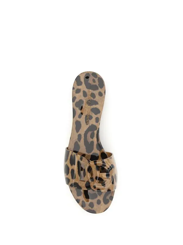 Dolce & Gabbana Rubber Sandals With Leopard Print
