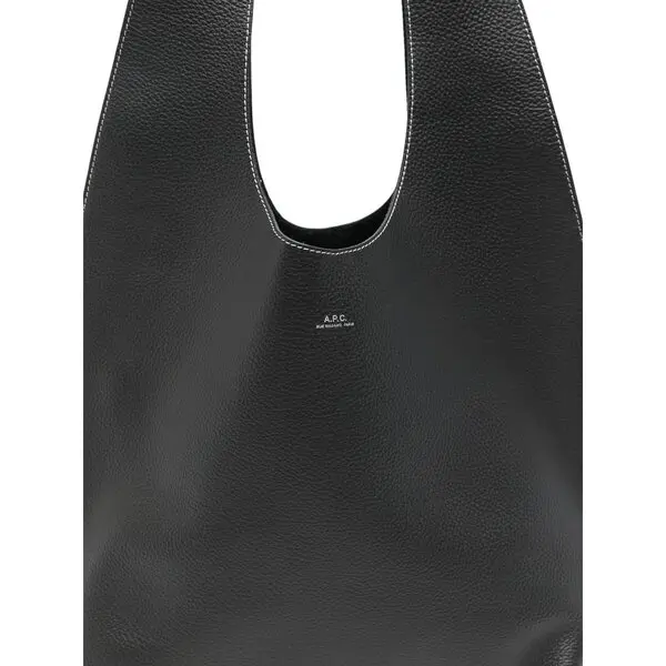 A.p.c. Calf Leather Tote Bag - Black