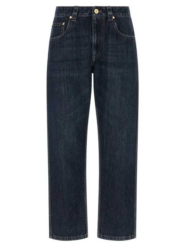 Brunello Cucinelli Shiny Bartack' Jeans