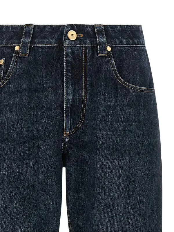 Brunello Cucinelli Shiny Bartack' Jeans