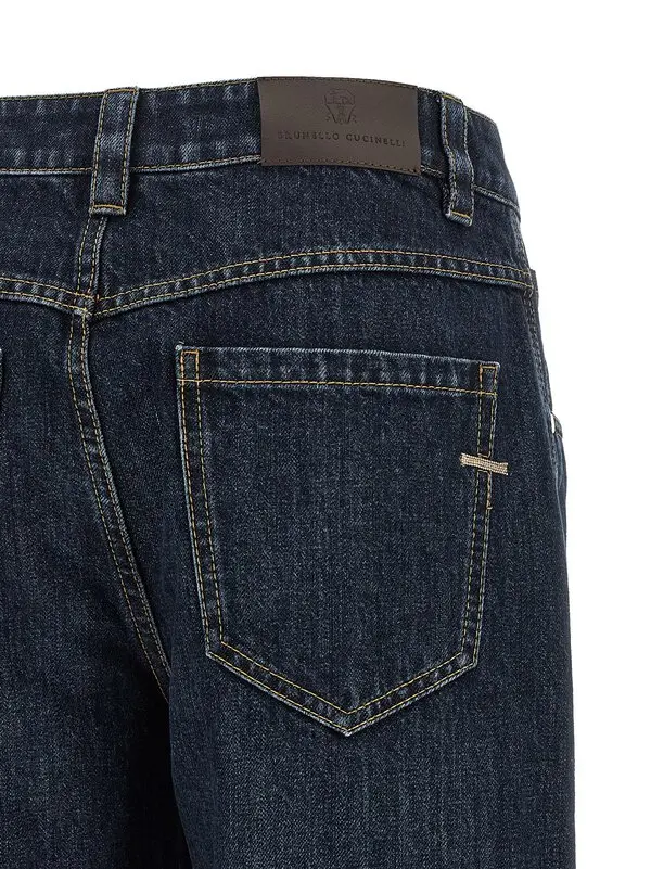 Brunello Cucinelli Shiny Bartack' Jeans