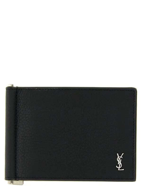 Saint Laurent Tiny Cassandre' Card Holder - Black