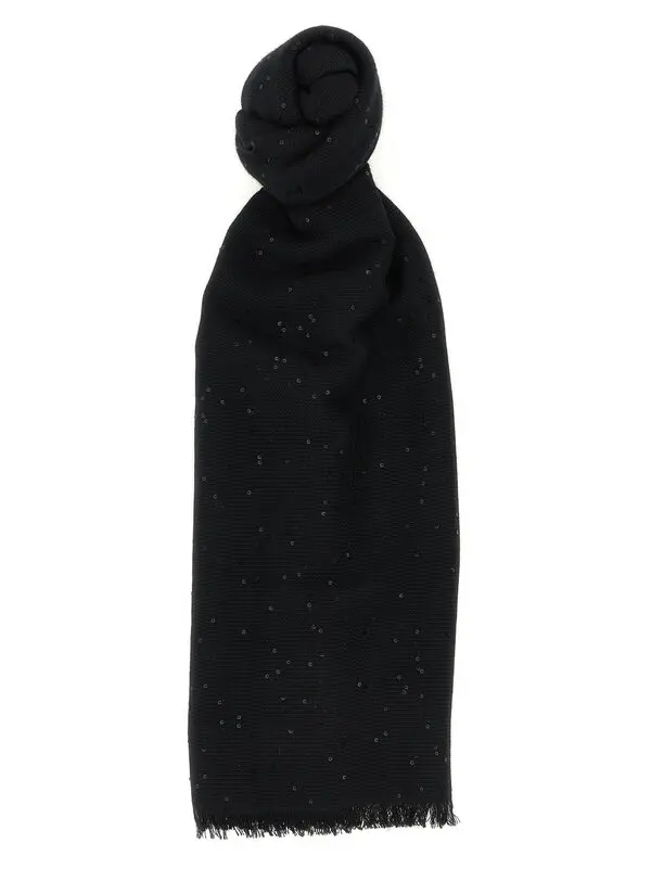 Brunello Cucinelli Diamante' Scarf - Black