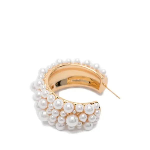 SELF-PORTRAIT Pearl Hoop Earrings - Gold