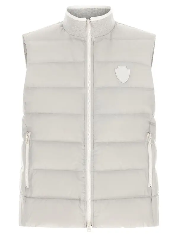 Brunello Cucinelli Heraldic Patch Vest - Gray