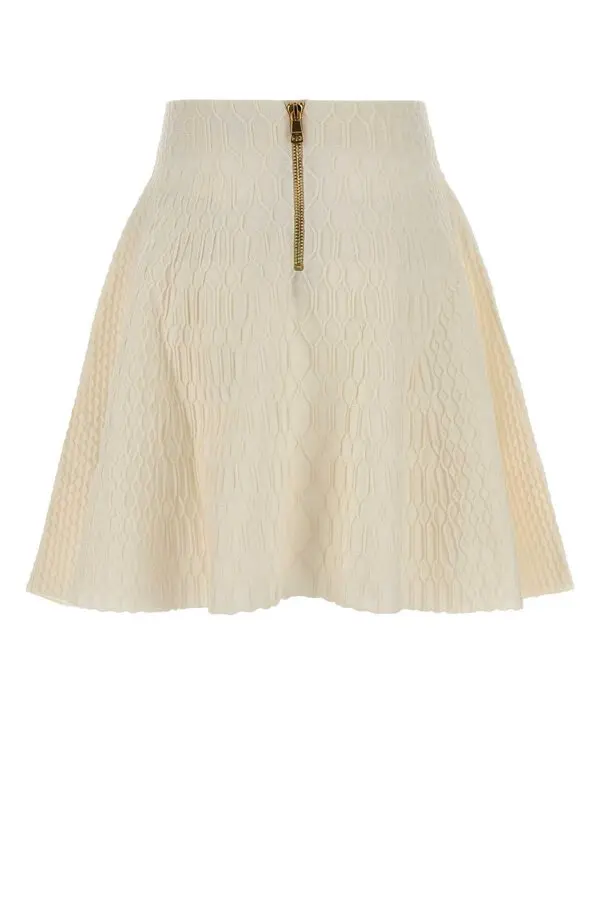 Balmain Knit Skirt - White