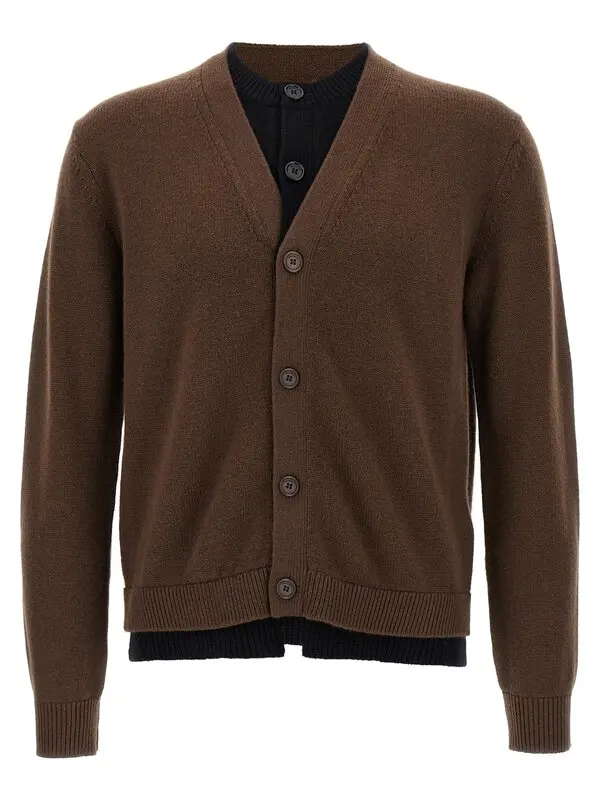 JW Anderson Contrast Layered Cardigan - Brown