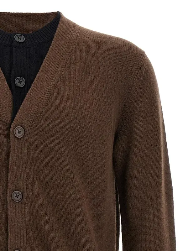 JW Anderson Contrast Layered Cardigan - Brown