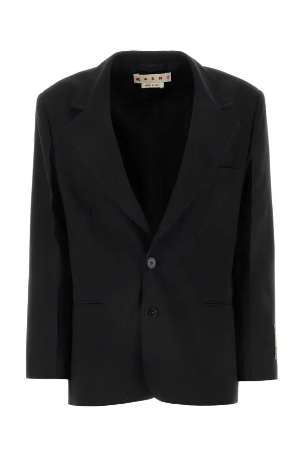 Marni Polyester Stretch Blazer - Black