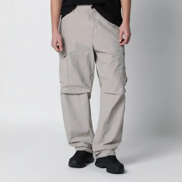 C.P. COMPANY Taupe Grey Cotton Cargo Trousers