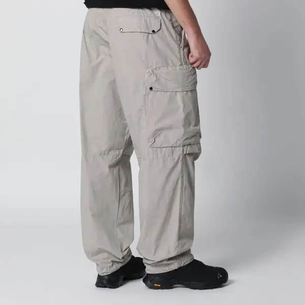C.P. COMPANY Taupe Grey Cotton Cargo Trousers