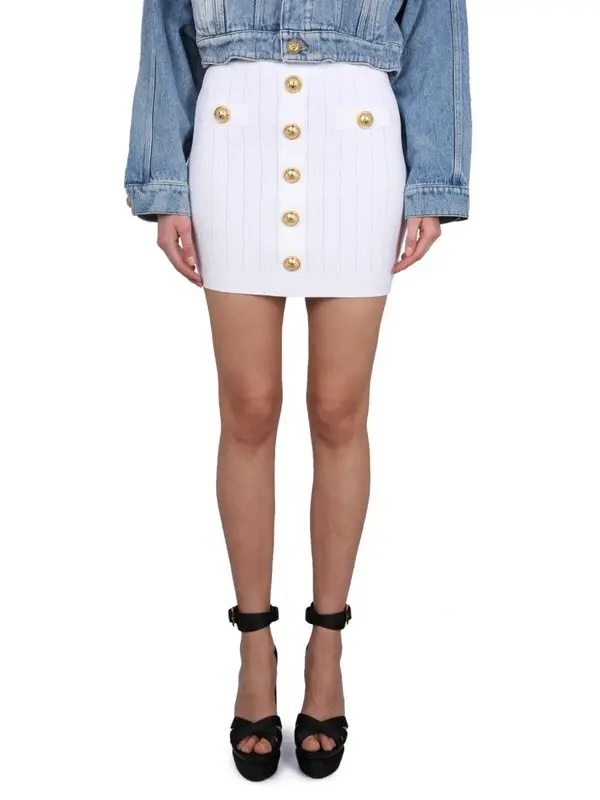 Balmain Mini Skirt - White