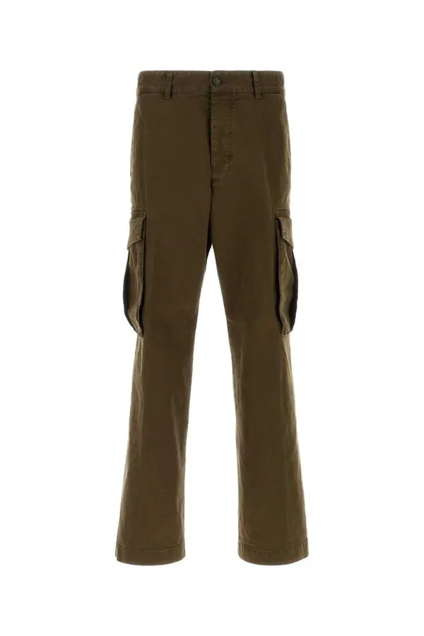 Dsquared2 Olive Stretch Cotton Loose Cargo Pant
