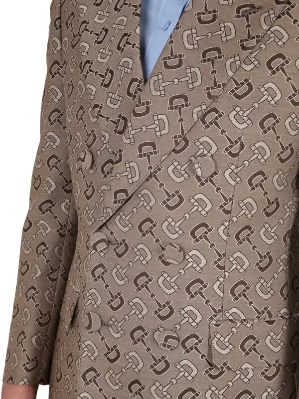 Gucci Maxi Clamp Pattern Cotton Jacket