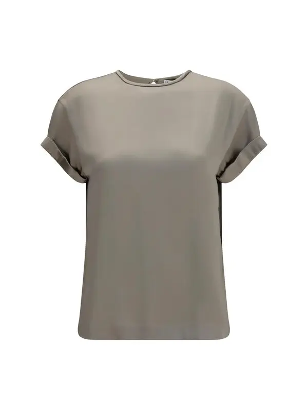 Brunello Cucinelli Silk Blouse With Monili Chain
